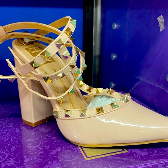Shoes | Nude Color Studded Shoe | Poshmark